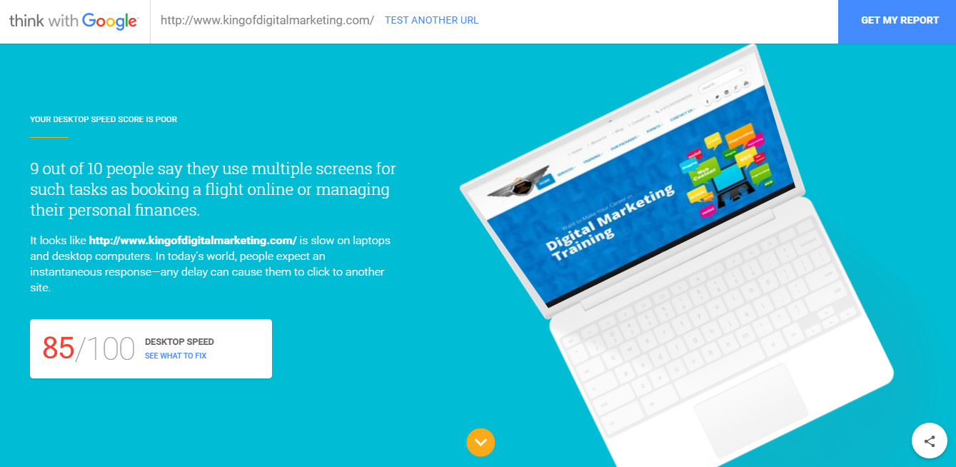 Google Website Speed Testing Tool | testmysite thinkwithgoogle