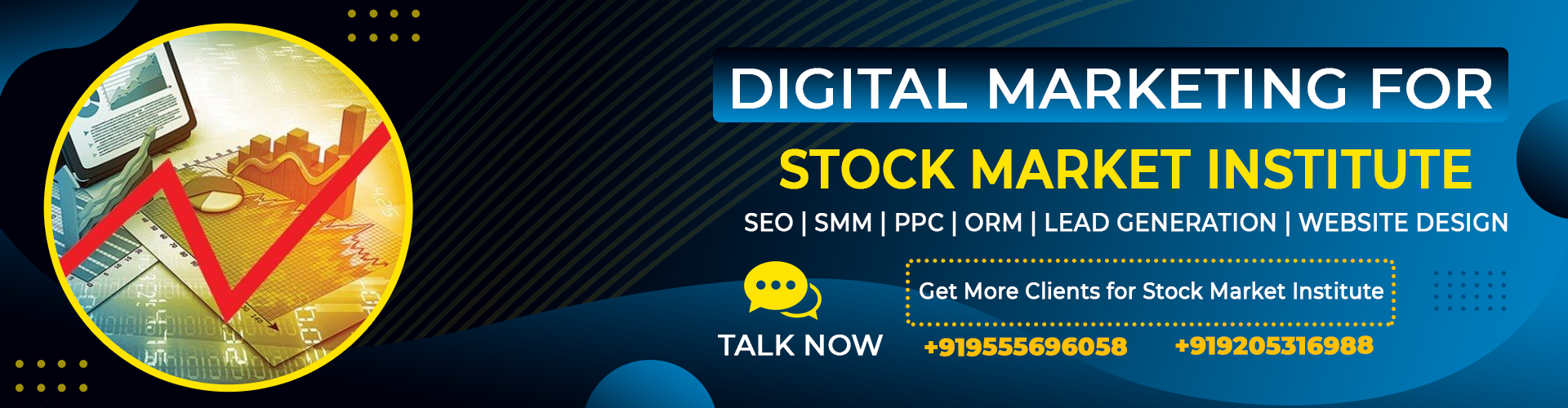 Digital Marketing for Stock Market Institute , SEO, Social Media, PPC